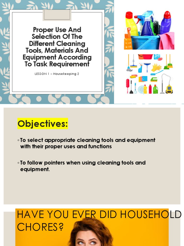 Lesson 1 - HK2 | PDF | Housekeeping | Hygiene