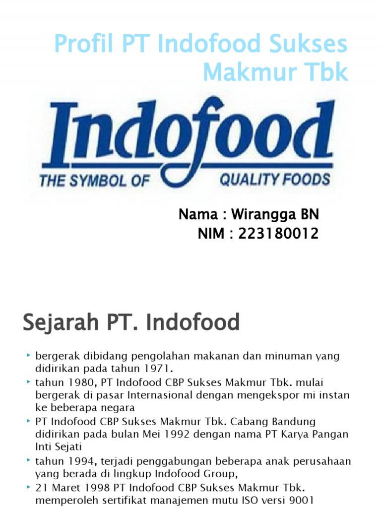 Profil PT Indofood Sukses Makmur TBK | PDF