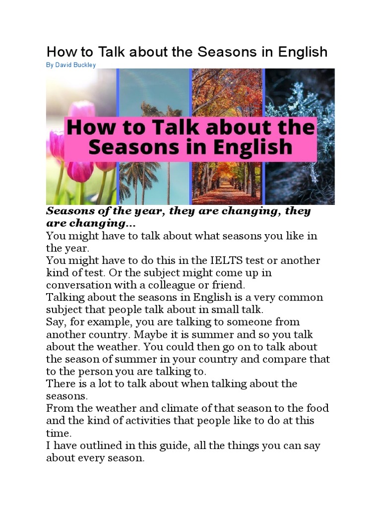 Talking About Seasons in English | PDF | International English Language ...