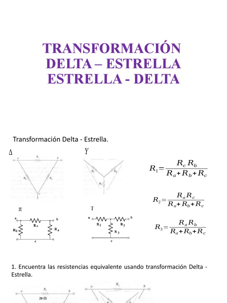 Apuntes Delta Estrella Estrella Delta | PDF | Resistencia Eléctrica y ...