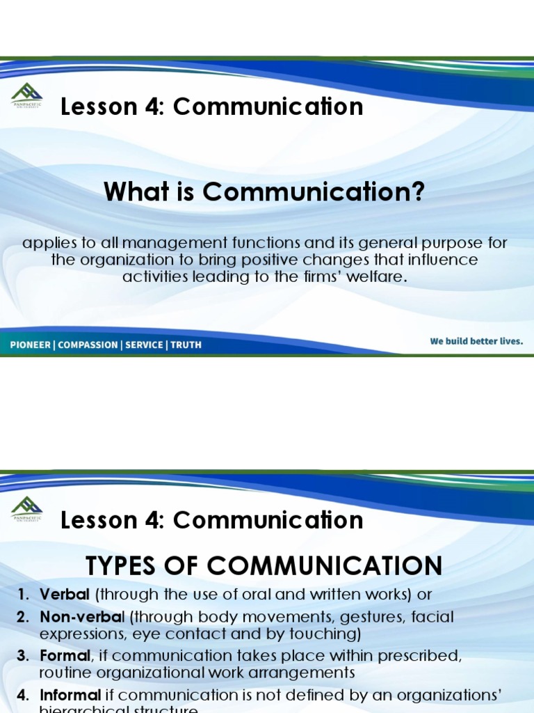 Ch6 - Lesson 4 - Communication | PDF | Communication | Psychology
