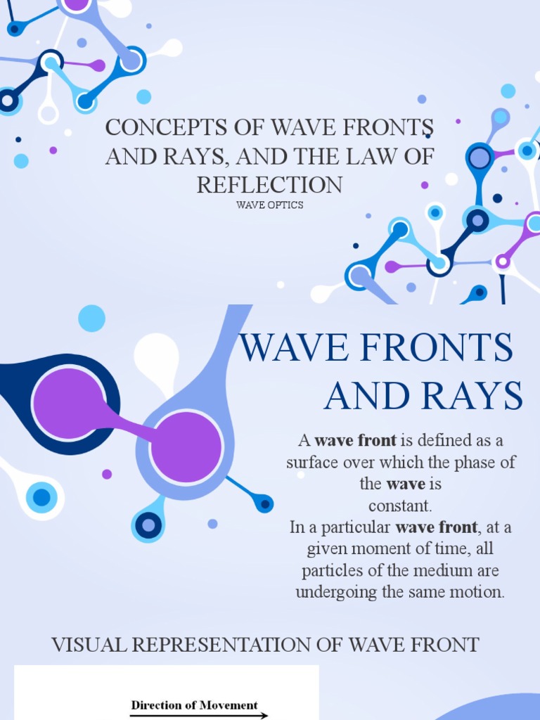 Concepts of Wave Fronts and Rays, and The Law of Refraction | PDF ...