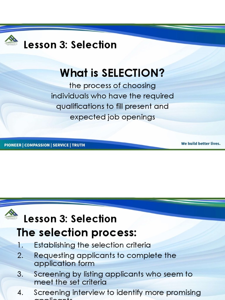 Lesson 3 Selection | PDF | Business