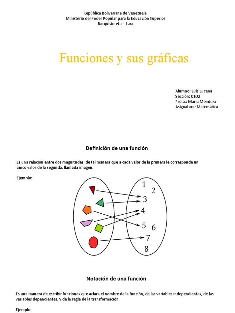 Funciones y Sus Graficas | PDF | Función (Matemáticas) | Linealidad