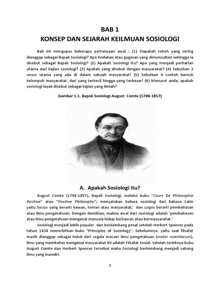 Sejarah dan Konsep Sosiologi | PDF