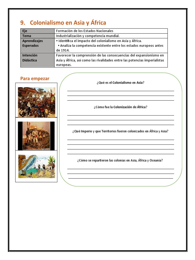 Colonialismo en Asia y África Sec 9 | PDF | Colonialismo | Imperialismo