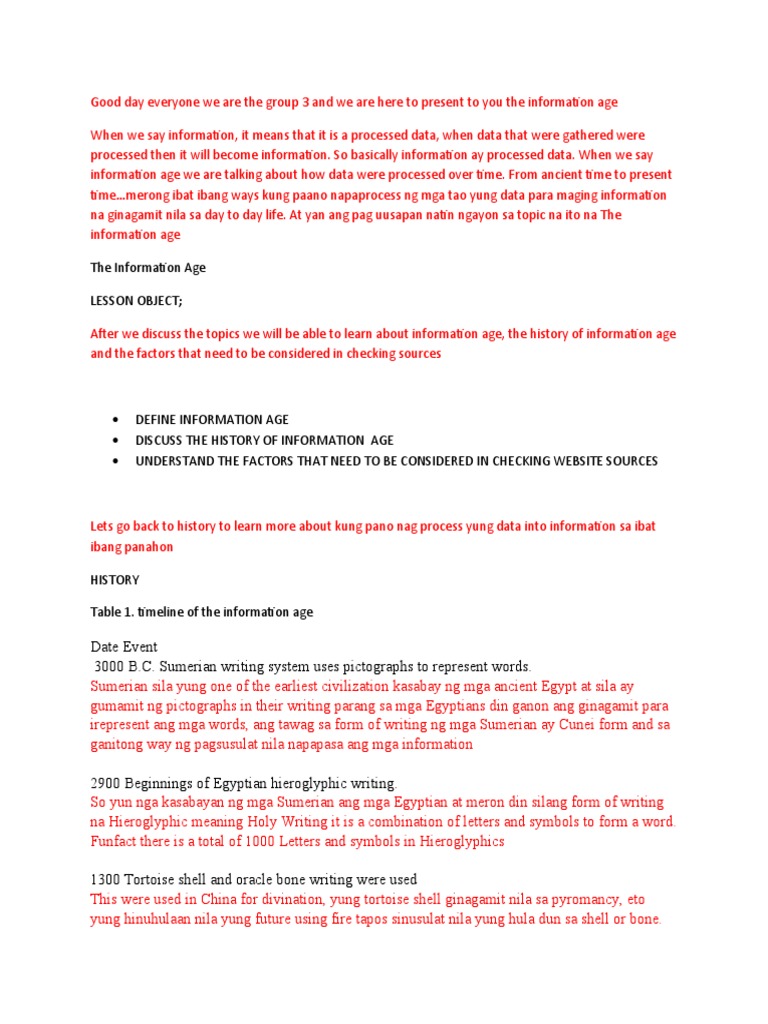 The Information Age Written Report | PDF | Personal Digital Assistant ...