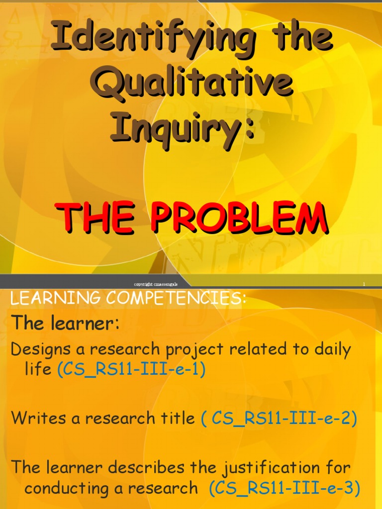Identifying The Qualitative Inquiry: The Problem | Download Free PDF ...