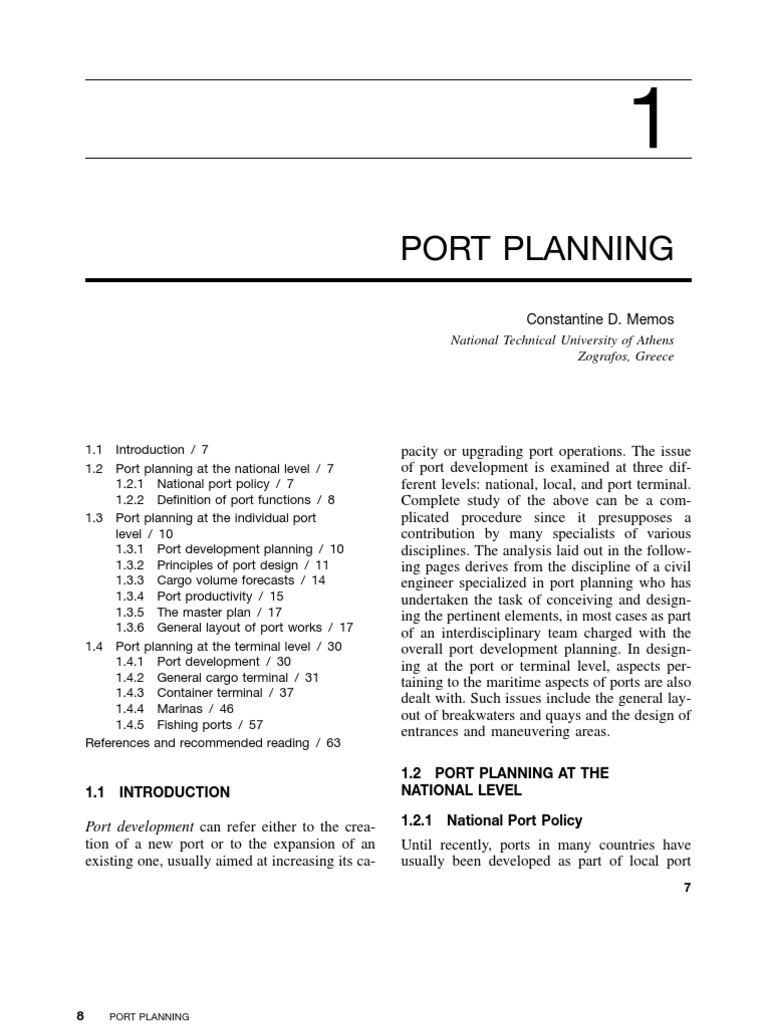 Port Planning | PDF | Port | Containerization