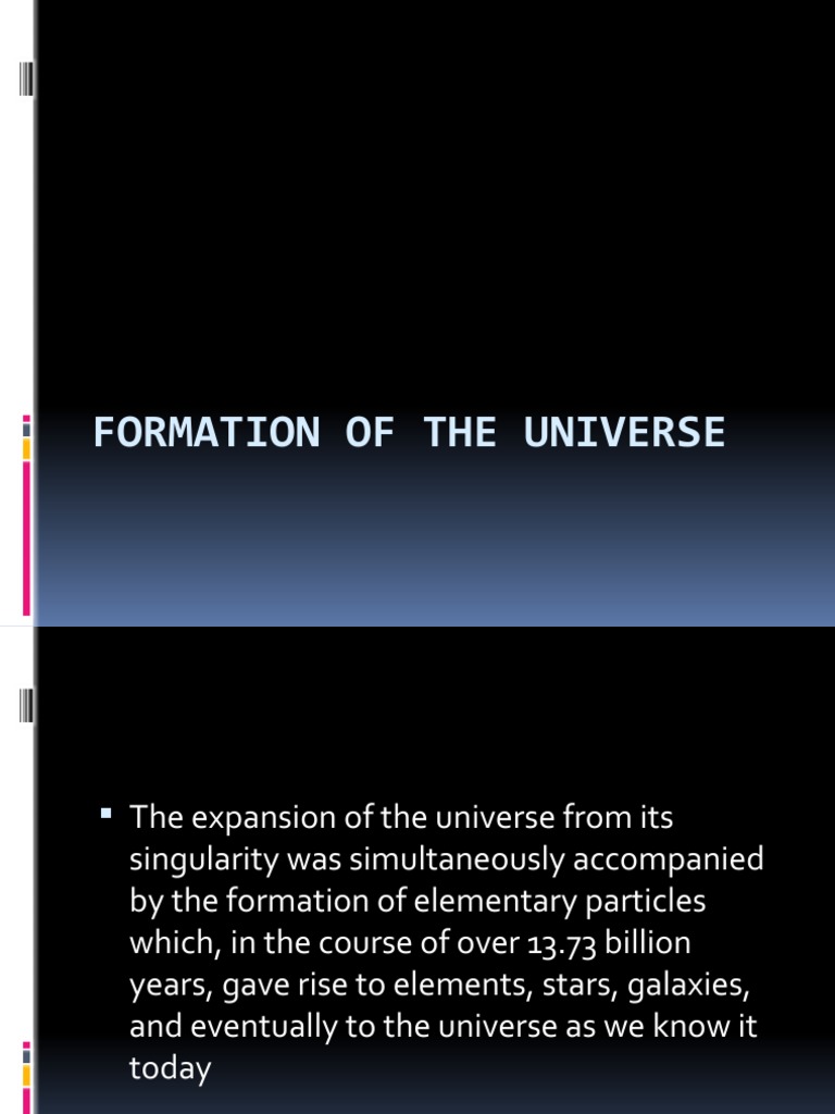 Formation of The Universe | PDF | Universe | Chronology Of The Universe