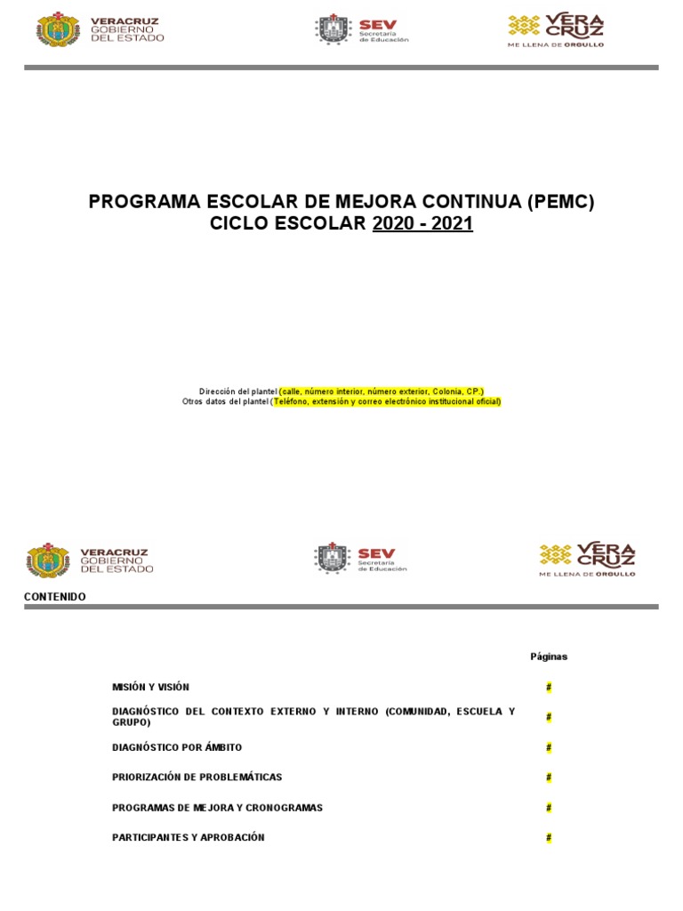 Formato para Elaborar PEMC | PDF | Comportamiento | Maestros