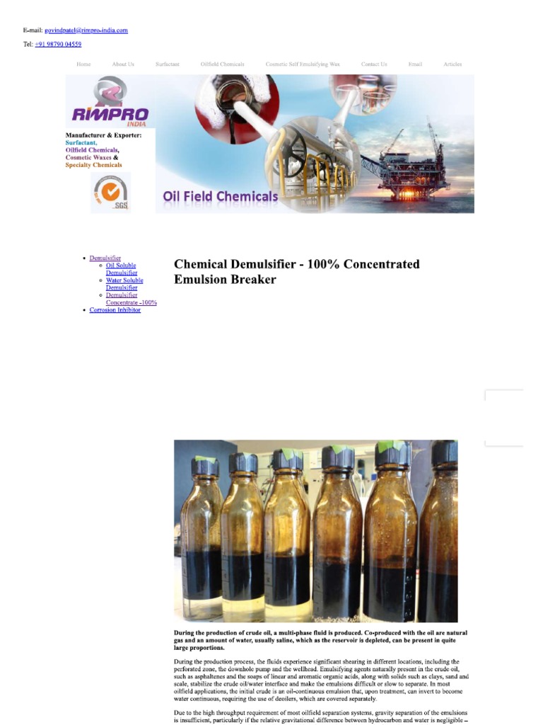Demulsifier | PDF