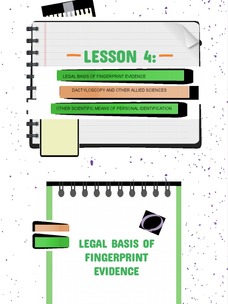 Lesson 4:: Legal Basis of Fingerprint Evidence Dactyloscopy and Other ...