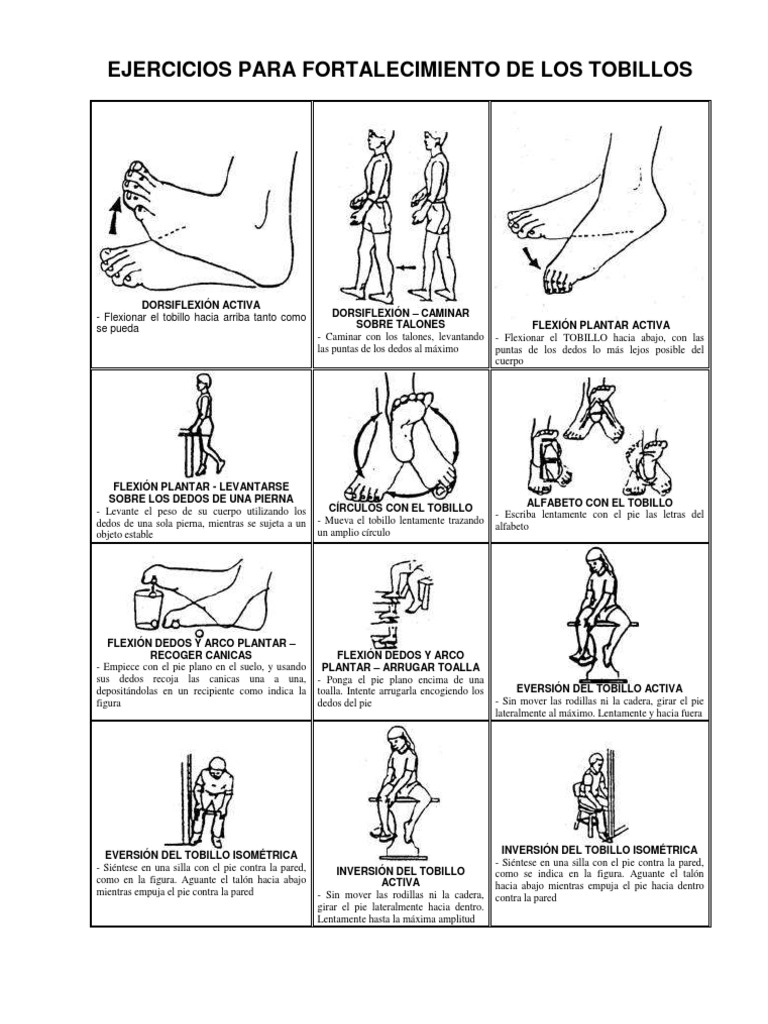 Ejercicios Fortalecimiento De Tobillos Pdf Tobillo Pie