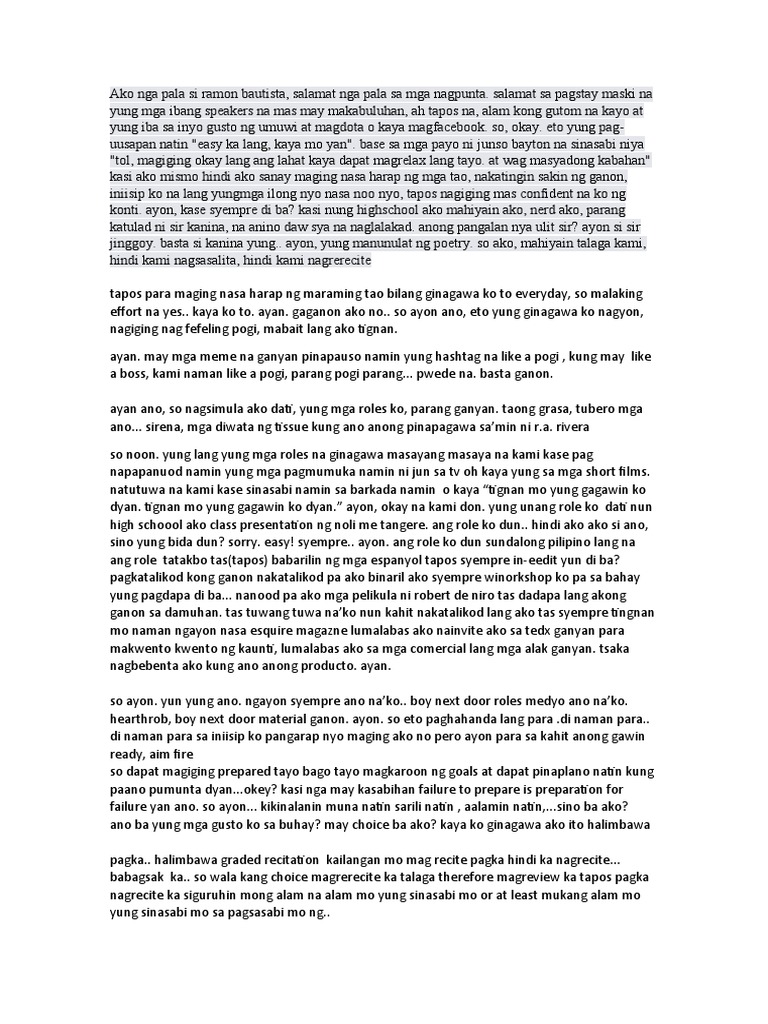 Tedx Whole Speech. - Docx | PDF