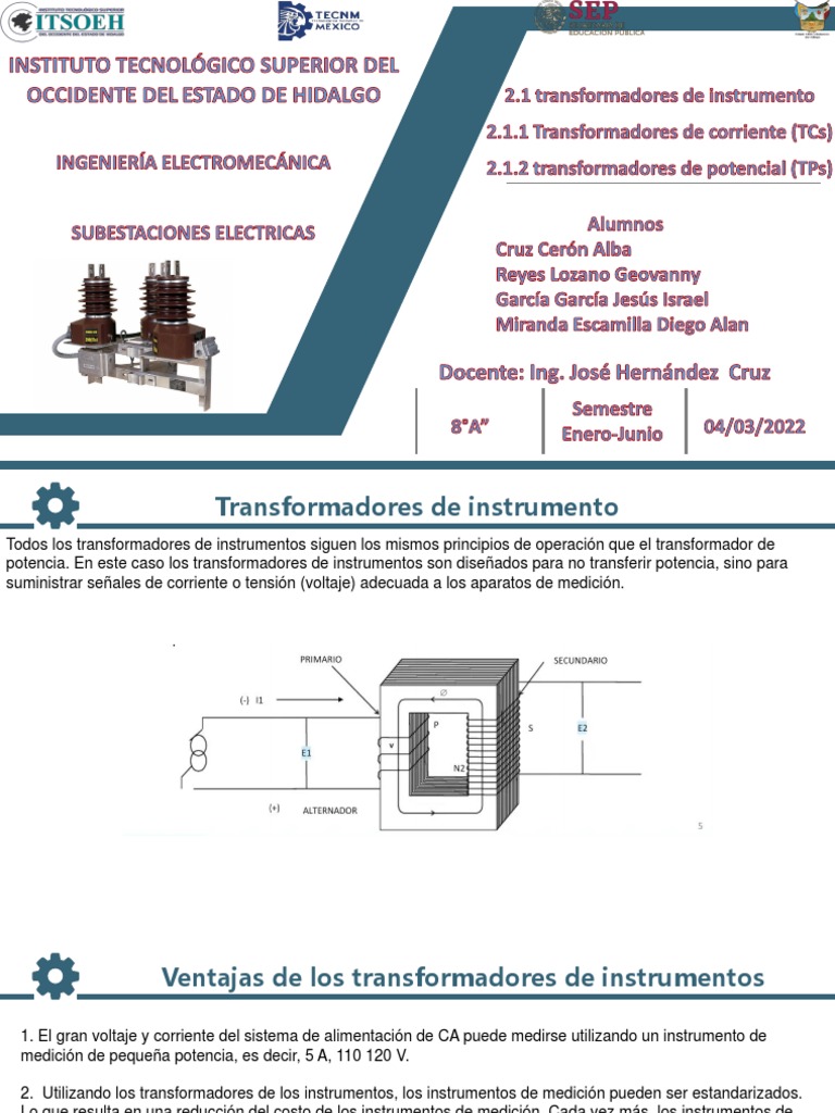 2.1 Transformadores de Instrumento | PDF | Transformador | Energia ...