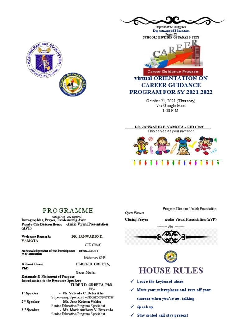 Virtual Orientation Program - CGP 2021 | PDF | School Counselor | Communication