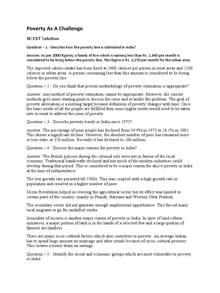 An Analysis of Poverty Trends, Causes, and Government Efforts to ...