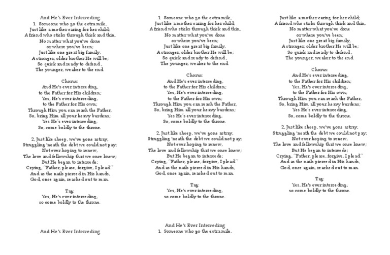 And He's Ever Interceding | PDF | Family | Human Development