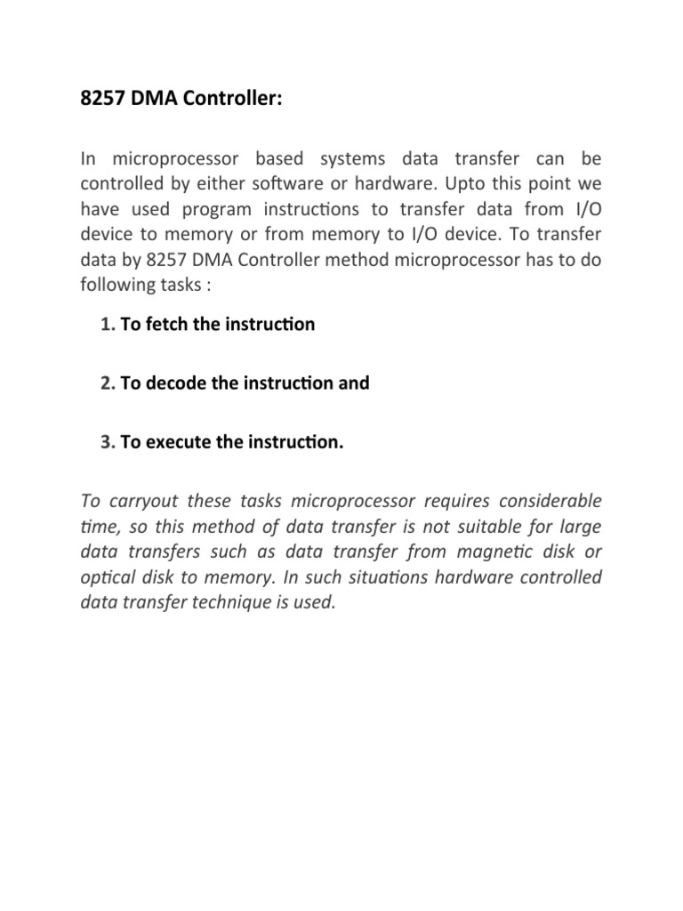Hardware Controlled Data Transfer Through the 8257 DMA Controller: A Comprehensive Overview of ...