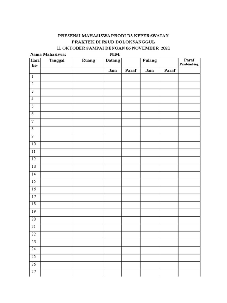 Form Penilaian Mahasiswa | PDF