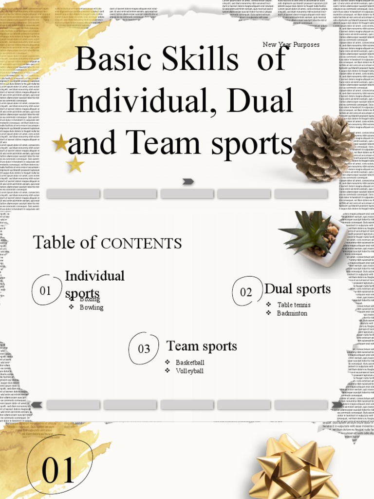 Basic Skills of Individual, Dual and Team Sports | PDF