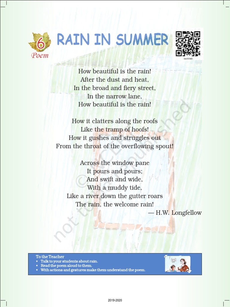 Rain Poem for Class 2 Students | PDF