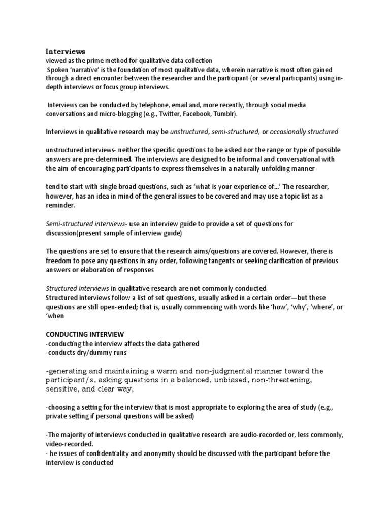 Interviews Guide For | PDF | Interview | Qualitative Research