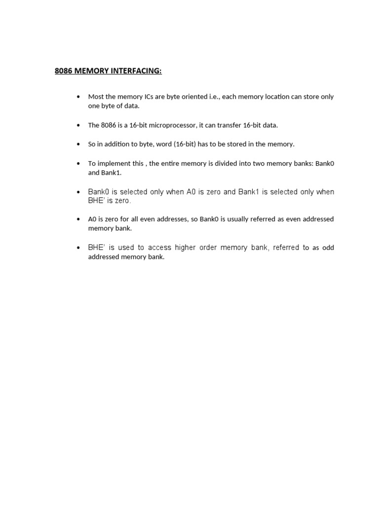 Memory Interfacing With 8086 | PDF | Random Access Memory | Computer Memory Memory Interfacing With 8086 | PDF | Random Access Memory | Computer Memory