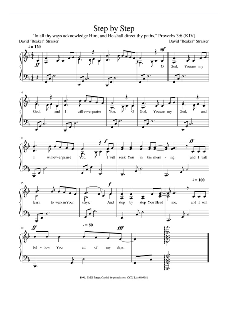 Step by Step Music Sheet | PDF