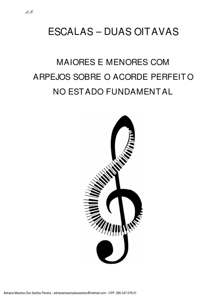 Escalas - Duas Oitavas: Maiores E Menores Com Arpejos Sobre O Acorde Perfeito No Estado ...