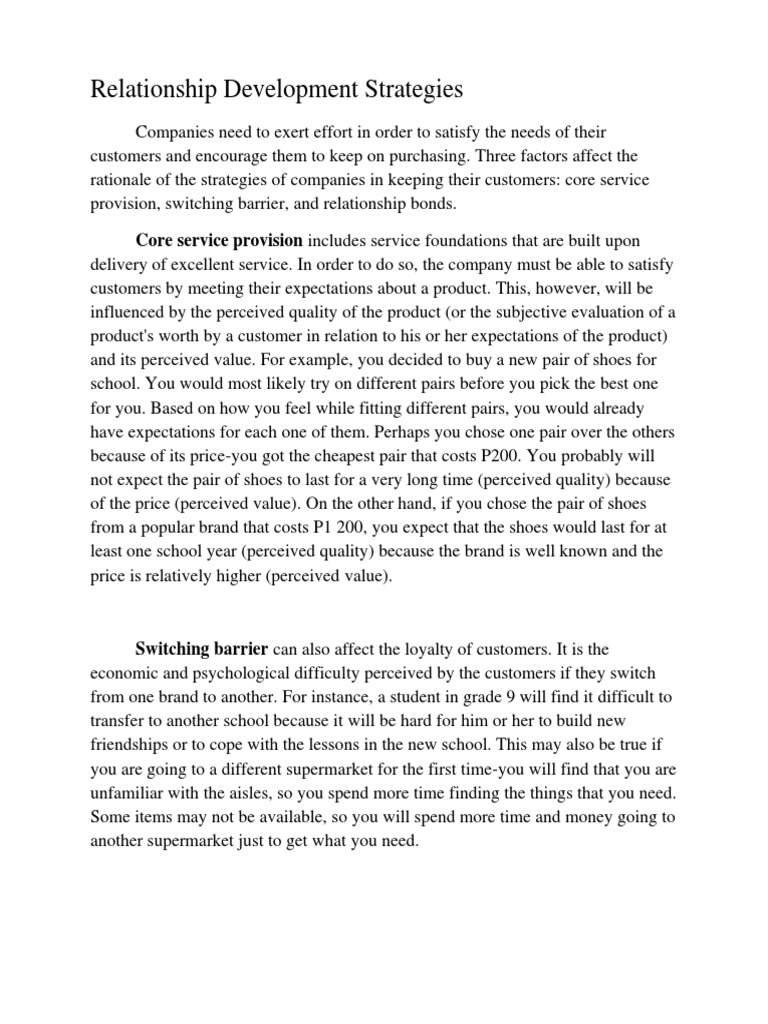 Lesson 3 - Relationship Development Strategies | PDF | Brand | Customer