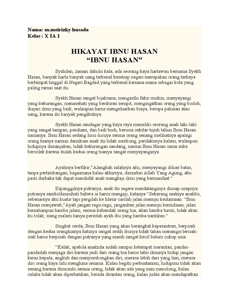 Hikayat Ibnu Hasan | PDF