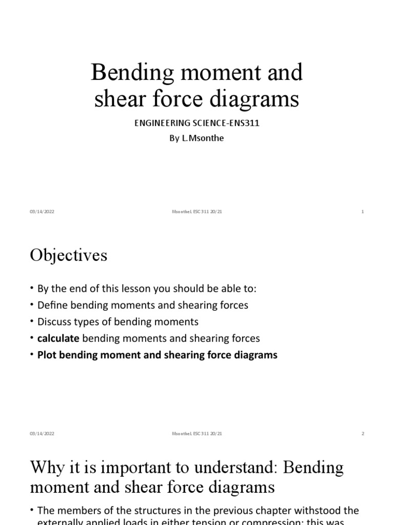 Bending Moment and Shear Force Diagrams | PDF