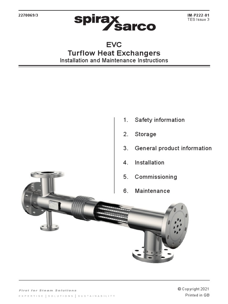 EVC Turflow Heat Exchangers: Installation and Maintenance Instructions ...