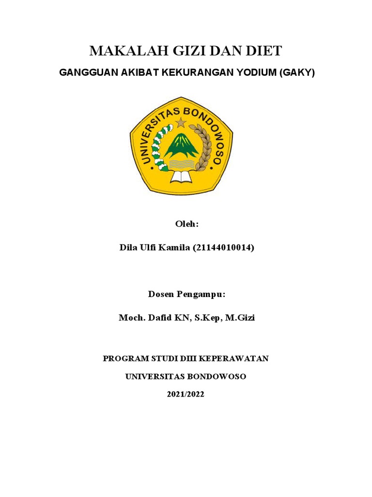 Dampak Kekurangan Yodium (GAKY) | PDF | Kesehatan Holistik | Sains ...