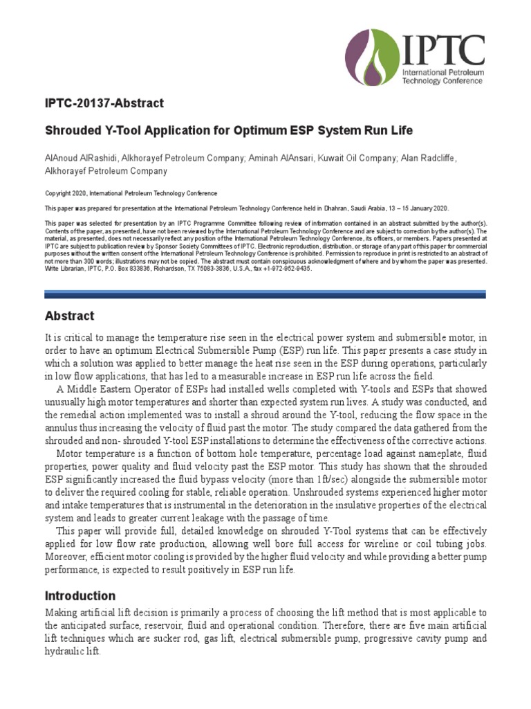 IPTC 20137 Abstract | PDF | Chemical Engineering | Energy Technology