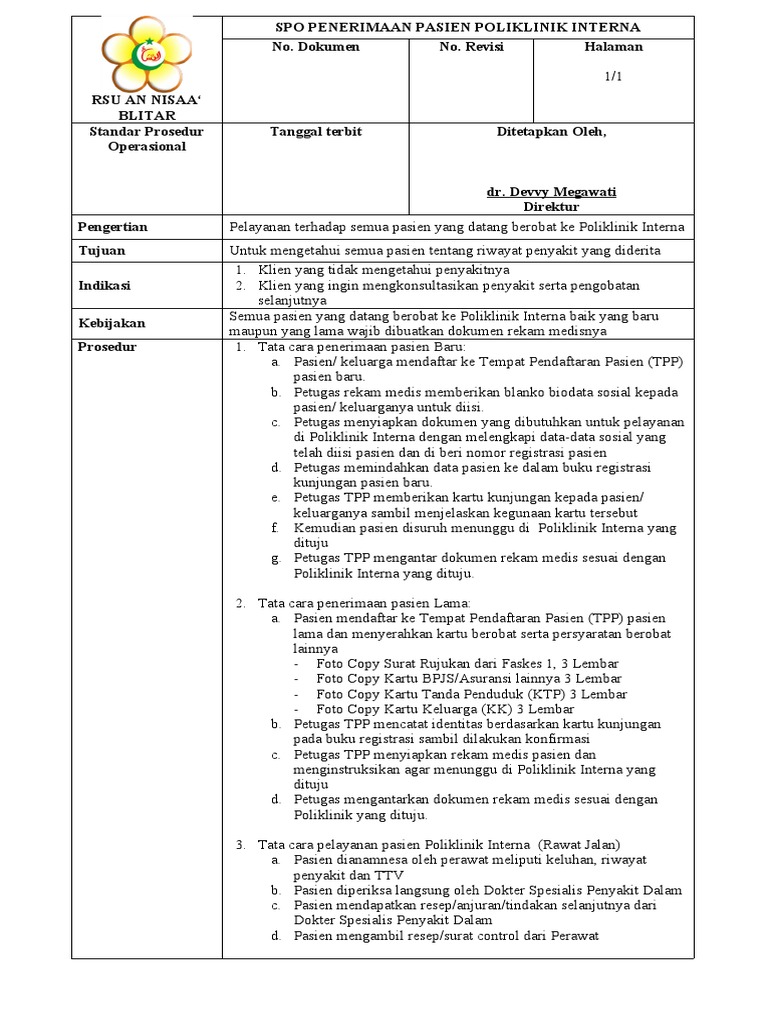 Prosedur Pendaftaran Poli Interna RSU | PDF | Pengembangan Diri ...