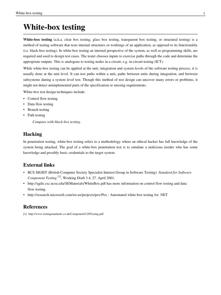 White Box | PDF | Software Testing | Software Quality