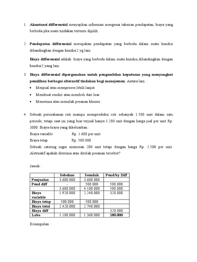 Vclass - Akuntansi Manajemen - Akuntansi Differensial | PDF | Griya & Taman