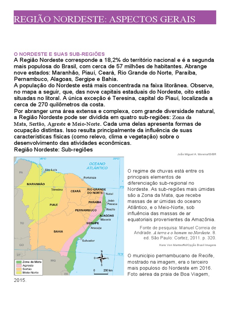 REGIÃO NORDESTE - Aspectos Naturais | PDF | Geografia Física | Geociências
