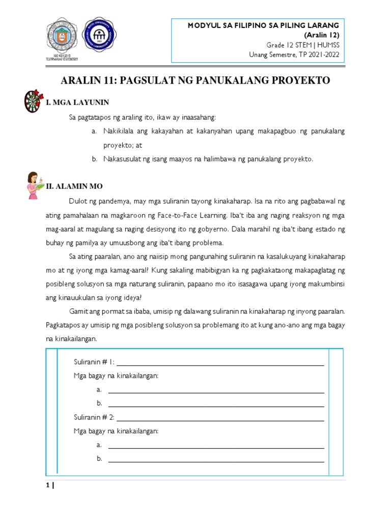 FPL Aralin 11 Modyul | PDF