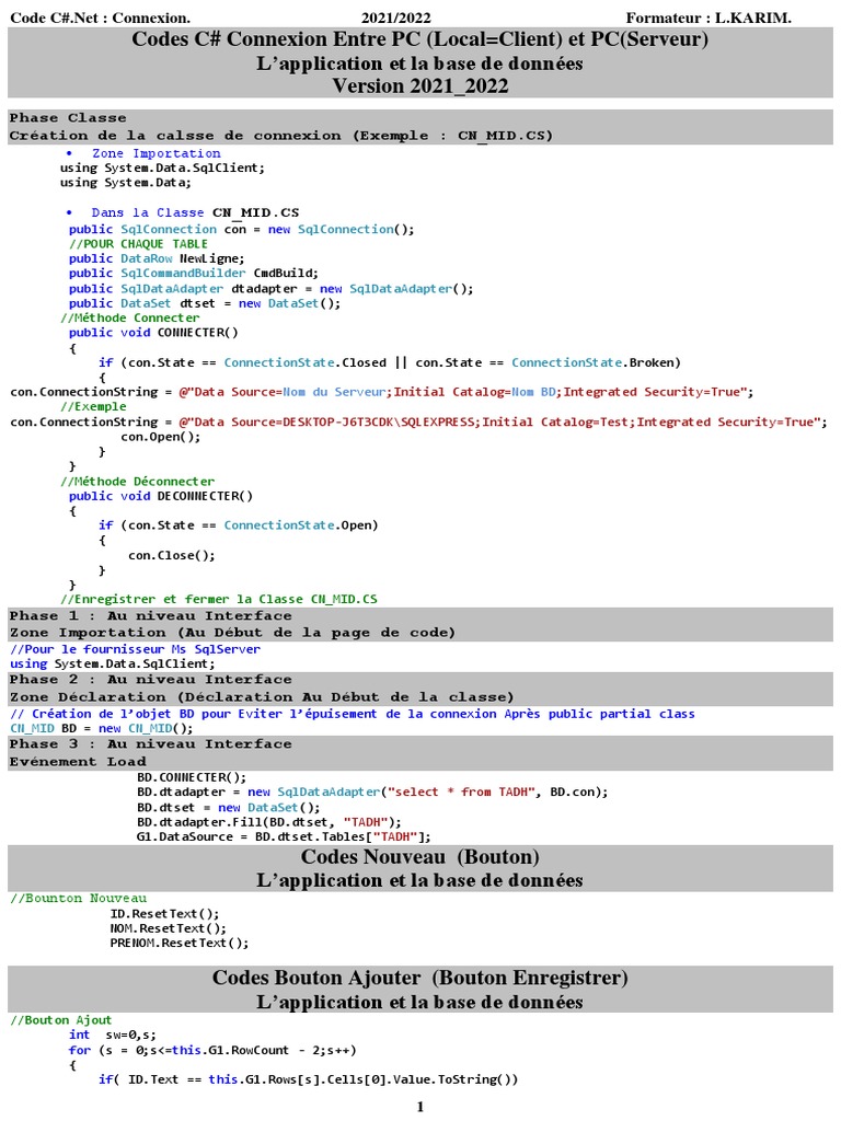 C# Dot Net VERSION COMPLETE CODES SOURCES | PDF | C# (Langage de ...