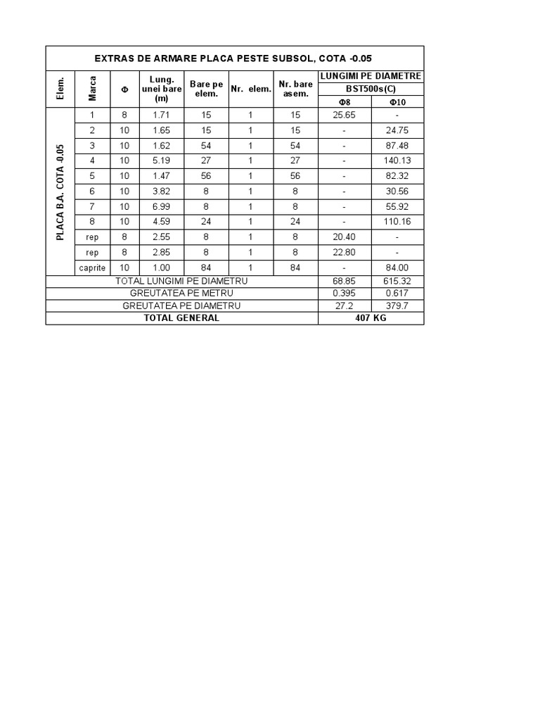 5.extras Armare Placa - 0.05 | PDF