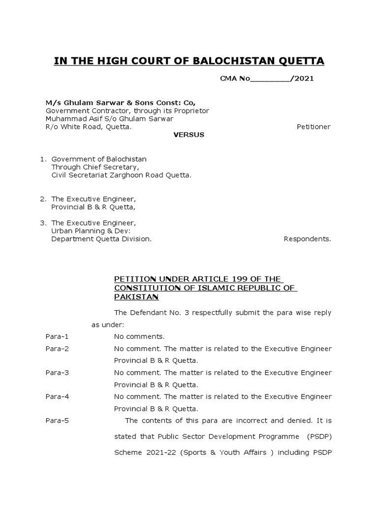 Petition Under Article 199 of The | PDF | Government