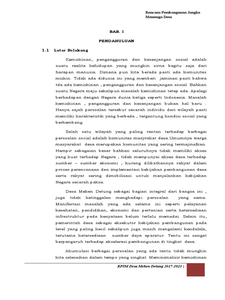 Rpjmdes Medeng | PDF