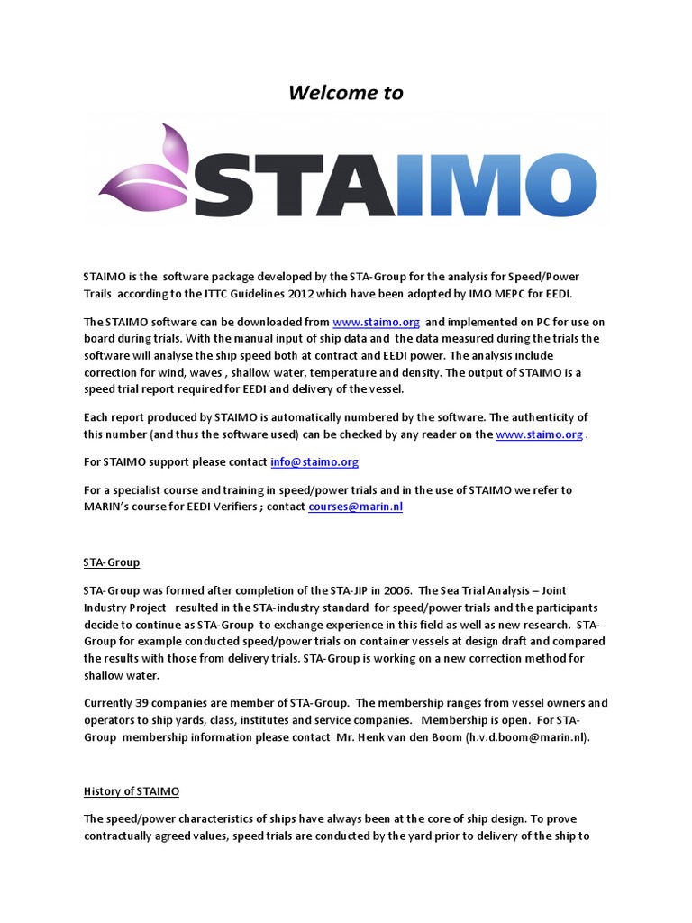 STAIMO: Speed Analysis Software for Ships | PDF | Ships