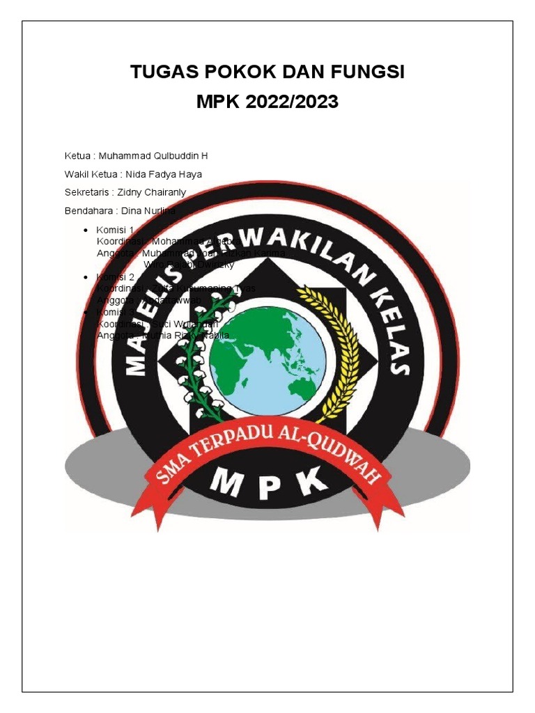 Tugas Pokok Dan Fungsi MPK | PDF