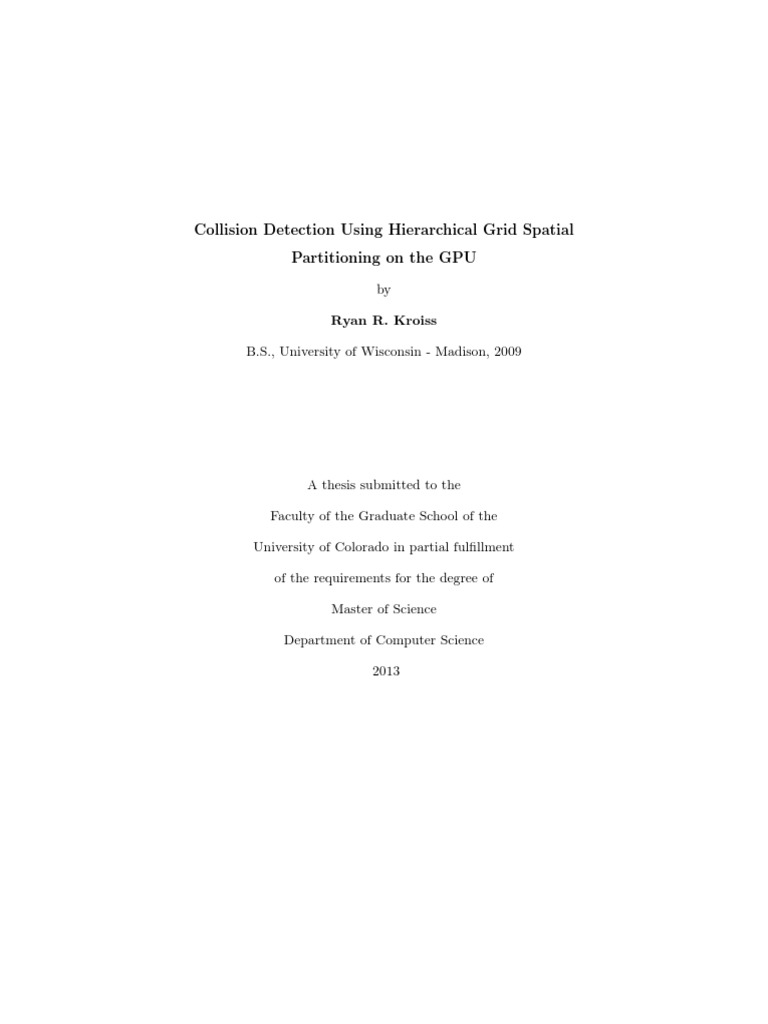Collision Detection Using Hierarchical Grid Spatial Partitioning Pdf Applied Mathematics 5416