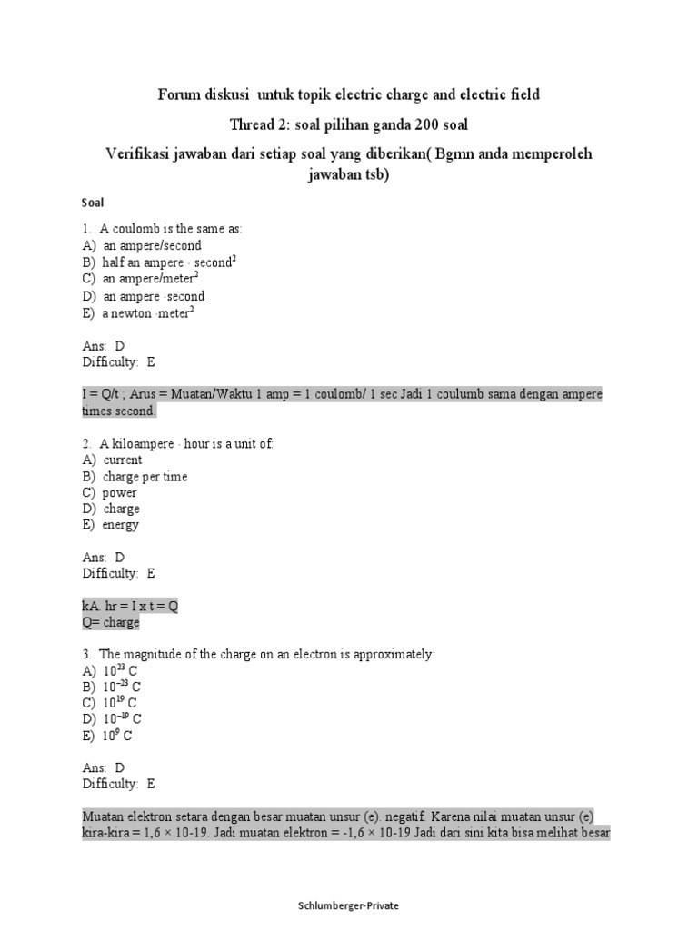 Electric Charge Quiz and Answers | PDF | Physics | Electrostatics